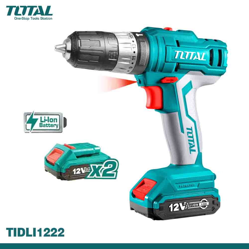 TOTAL 12V Cordless Drill Driver with 2-Battery (Free Home Delivery all over pakistan)– ktools.pk