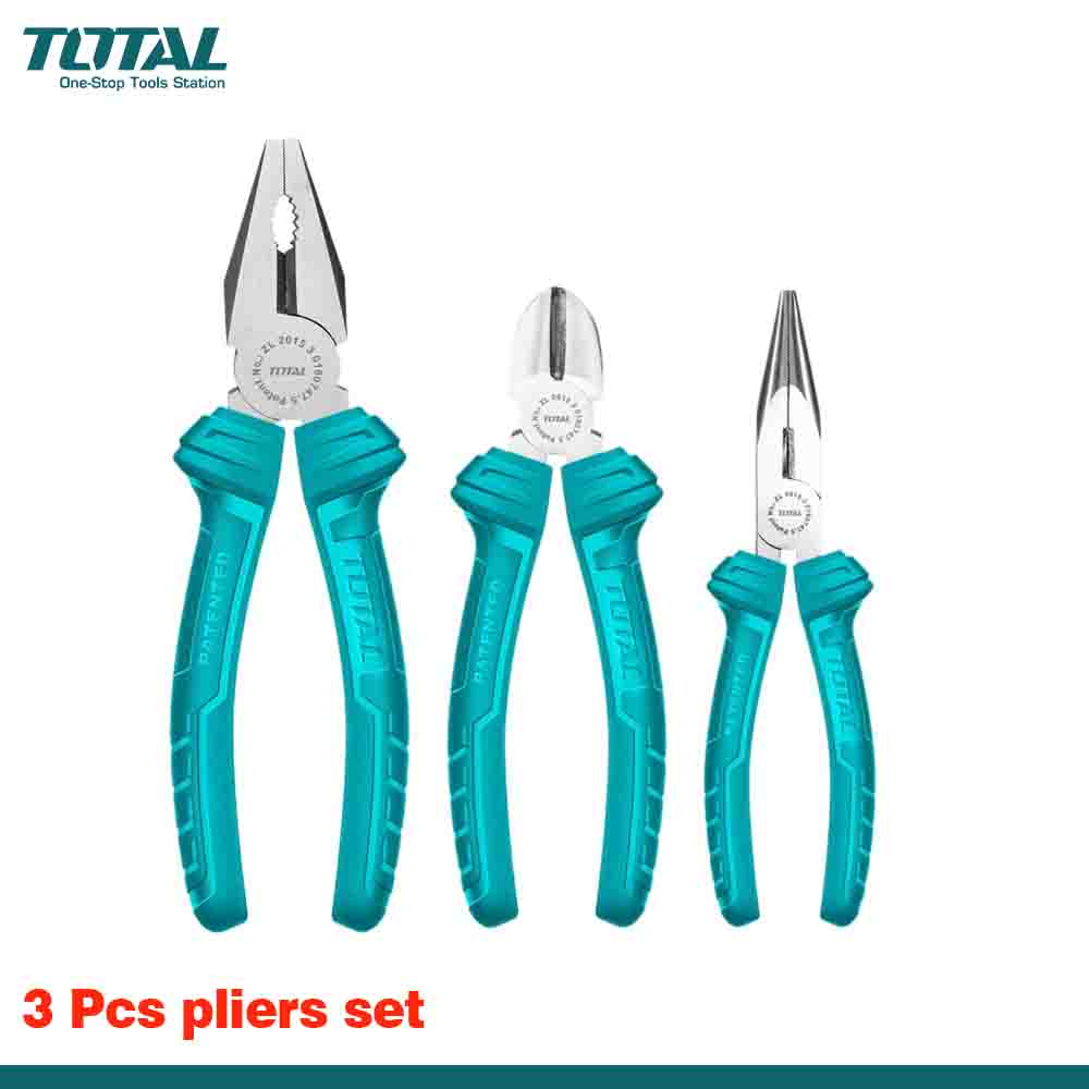 TOTAL 3PCS Pliers Set - One Color Handle– ktools.pk