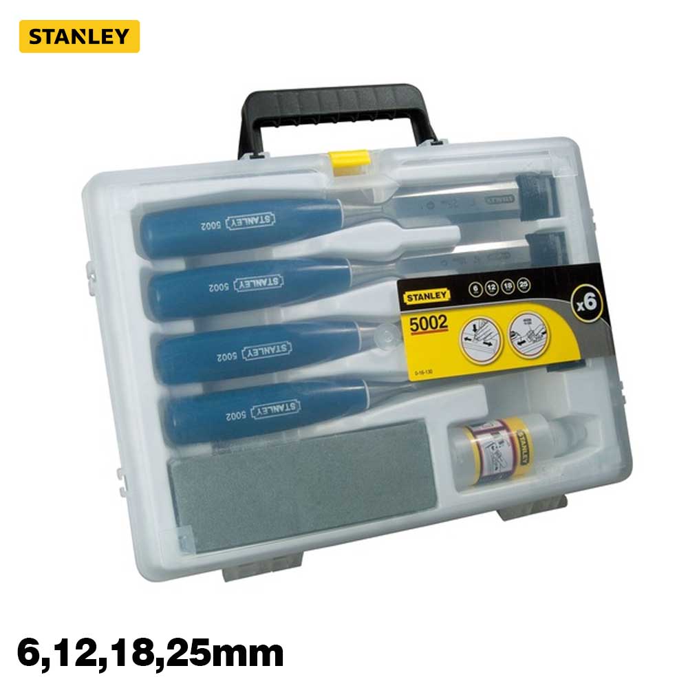 STANLEY® Wood Chisels Set (5002 Series) - 4Pc Blue Handle– ktools.pk