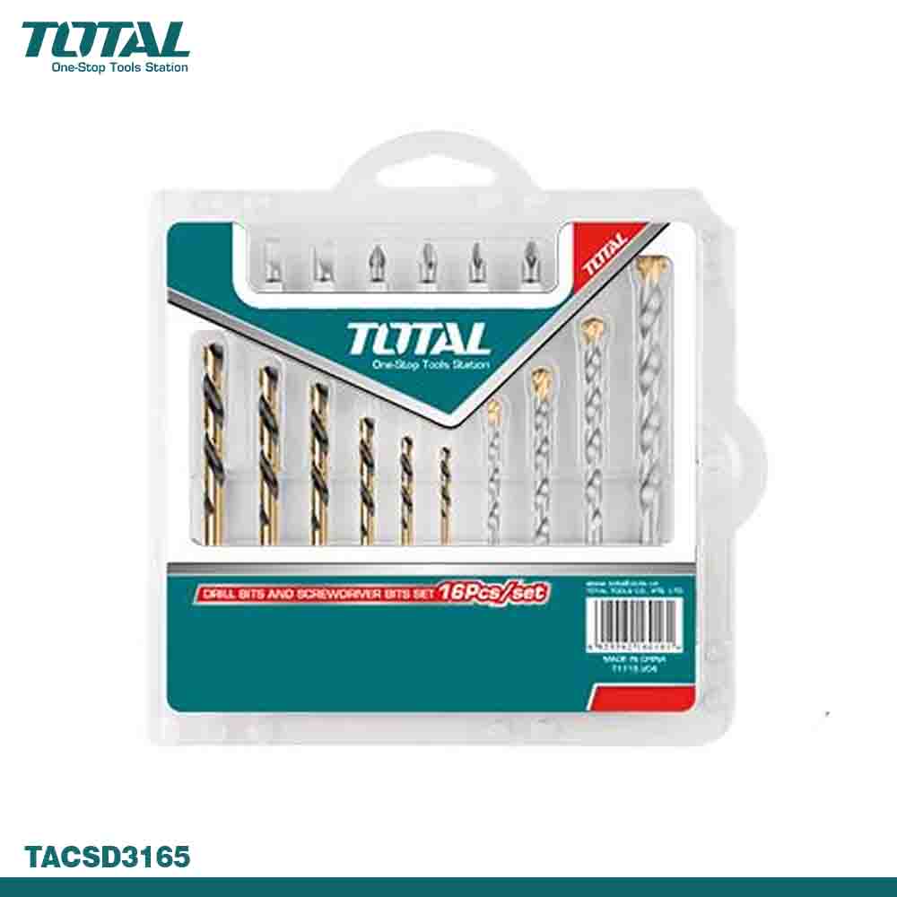 TOTAL Drill Bits & Screwdriver Bits Set 16Pcs– ktools.pk