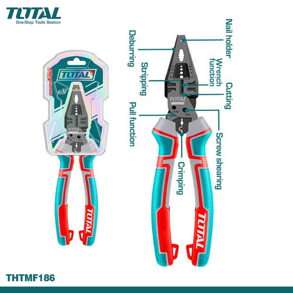 TOTAL 8-in-1 Multi-function Combination Pliers 200MM– ktools.pk