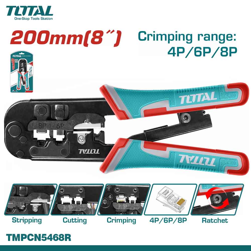 TOTAL Modular Plug Crimping Tool 8 inch– ktools.pk