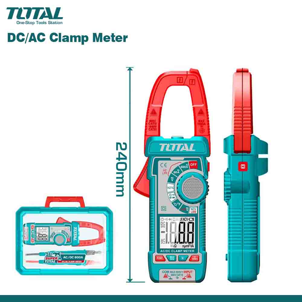 TOTAL True RMS Digital Clamp Meter 6000-Count High Precision Tester ...